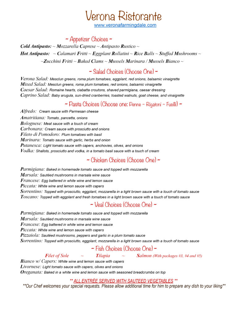 On-Premise Catering – Verona Risorante Farmingdale