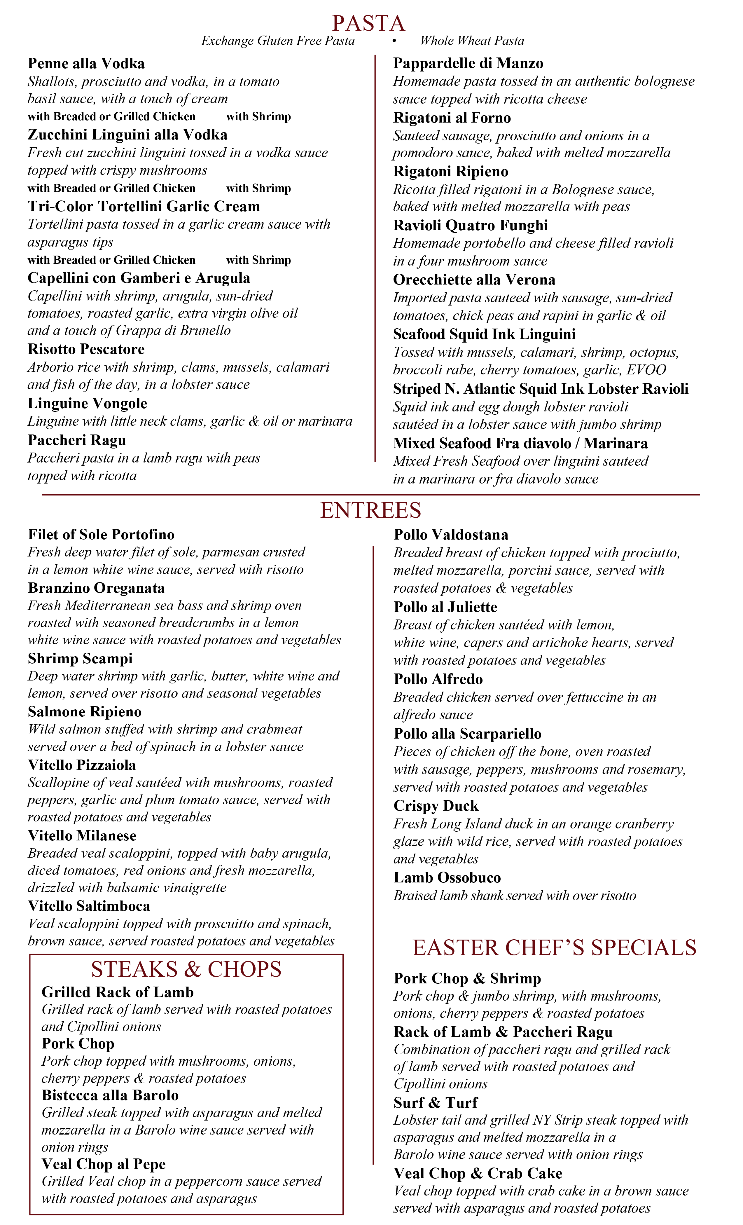 Easter - Verona Ristorante Farmingdale